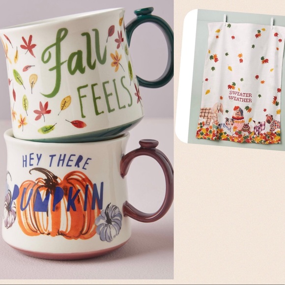 Anthropologie | Kitchen | Anthro Fall Feels Coffeetea Mug Cup | Poshmark